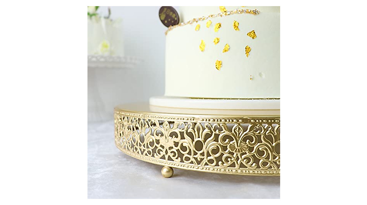 Stunning 16" Gold Metal Cake Stand for Events