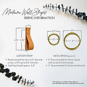 Keyaiira Leather Wall Hook - Rustic Curtain Rod & Oar Holder, Farmhouse Towel Ring, Canoe Paddle Hanger, Leather Strap Bathroom Decor