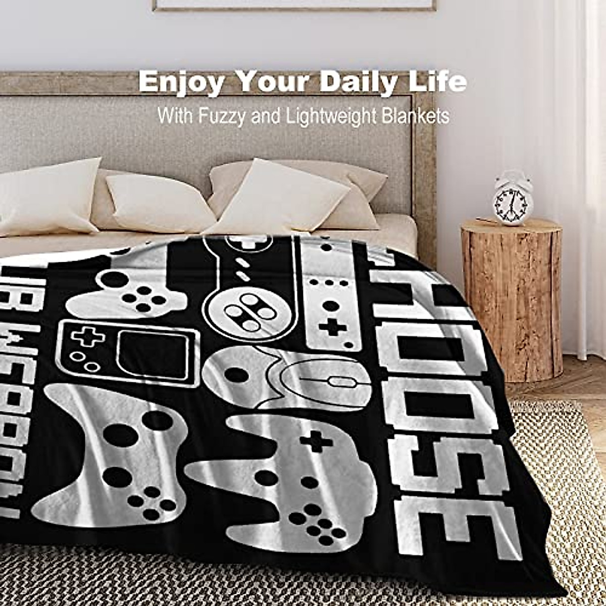 Gamer Gifts Throw Blanket Video Game Gaming Room Decor Funny Gaming Gifts for Men Boys Teen Girls