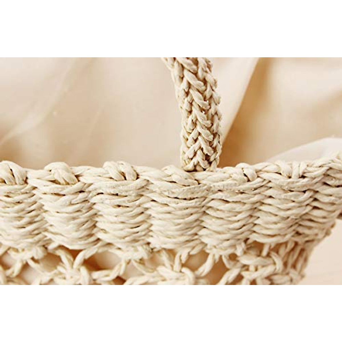 Straw Beach Bag Summer Woven Tote Bag Rattan Handbag Hobo Bohemian Vacation Bags Waterproof Sandproof (Brown)