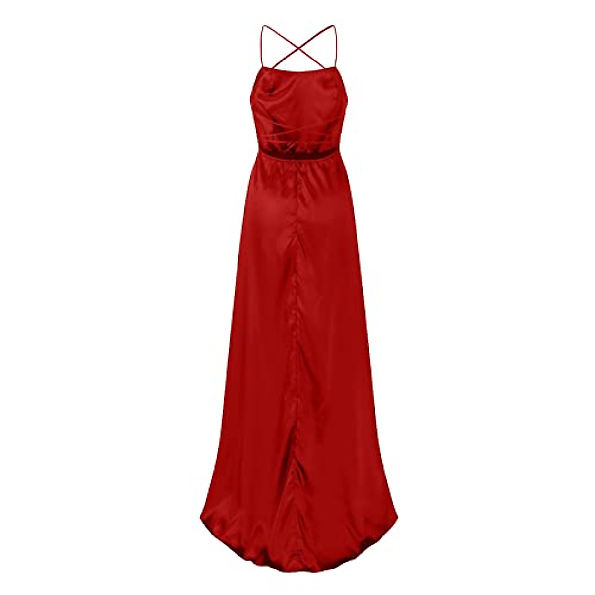 Prom Dresses Deep V Neck Prom Dresses Ladies Long Women Elegant Backless Long DressesCrisn Satin Spaghetti Party Prom Red