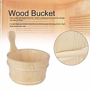EVTSCAN Natural Sauna Wooden Barrel, Wooden Lined Hot Tub Barrel, Professional Sauna Spa Accessories, Bathroom Accessory Supplies