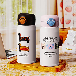 IRNATO Family Size Thermos Mug 316 Stainless Steel With Handle, Leak-proof, Can Be Freely Matched With Family Combinations, Cute Pet Logo, Easy To Carry, Full Of Flowers And Cute Pets12OZ,20OZ,40OZ