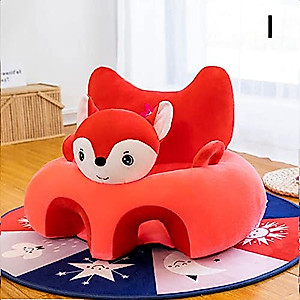 IGUFSDIG 1Pcs Animal Shaped Baby Sitting Chair Baby Support Sofa Learn to Sit Feeding Chair Cover Baby Learning Sitting Chair for Toddlers 3-24 Month Baby Floor Plush Lounger(No Filling,just Cover)