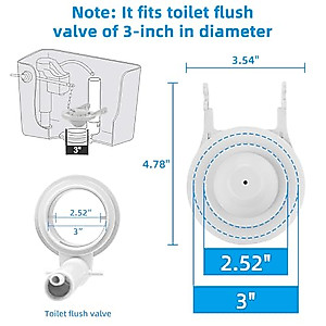 Hibbent 2 Pack 3-inch Universal Toilet Flapper Replacement, Compatible with American Standard Toilet Tank Flapper, Toilet Stopper Flapper Water Saving, High Performance, White