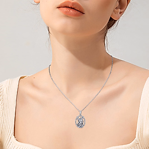 Brisskaari Guardian Angel Necklace 925 Sterling Silver Guardian Angel Medal Guardian Angel Protect Me Pendant Angel Necklace Protection Catholic Jewelry for Women Men