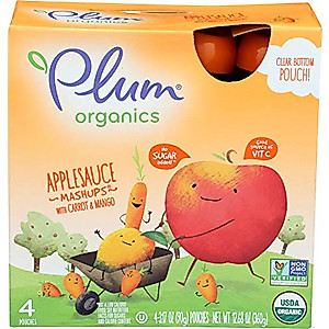 Plum Organics, Friut & Veggie Mashups, 3.17 Oz, 4 Ct