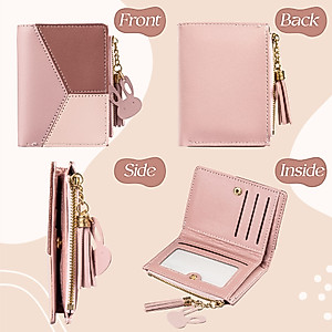 MIPAHI Simple Short Women's Zipper Wallet With Tassels,Leather Large-Capacity Card Holder Coin Purse for Women 4.7 * 3.5 * 0.6 inch