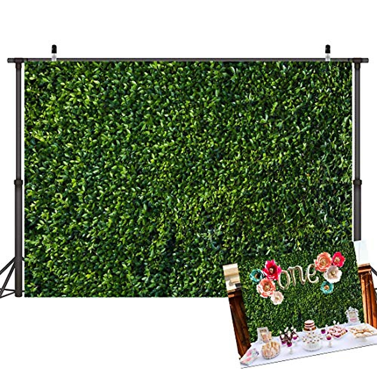 Art Studio Green Leaves Photography Backdrops Spring Nature Safari Party Decoration Outdoorsy Newborn Baby Shower Backdrop Wedding Birthday Photo Background Studio Props Booth Vinyl 7x5ft