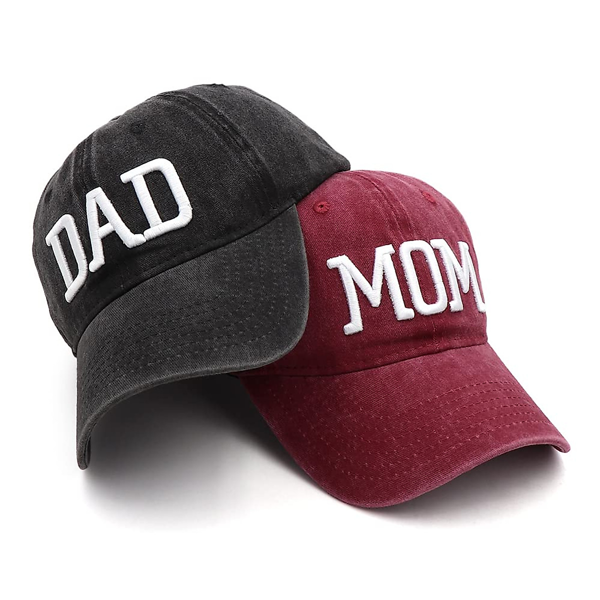 NDLBS Mom and Dad Hats Funny Birthday Gifts for Mom and Dad Embroidered Adjustable Baseball Cap Christmas Xmas Gift for Couples Parents
