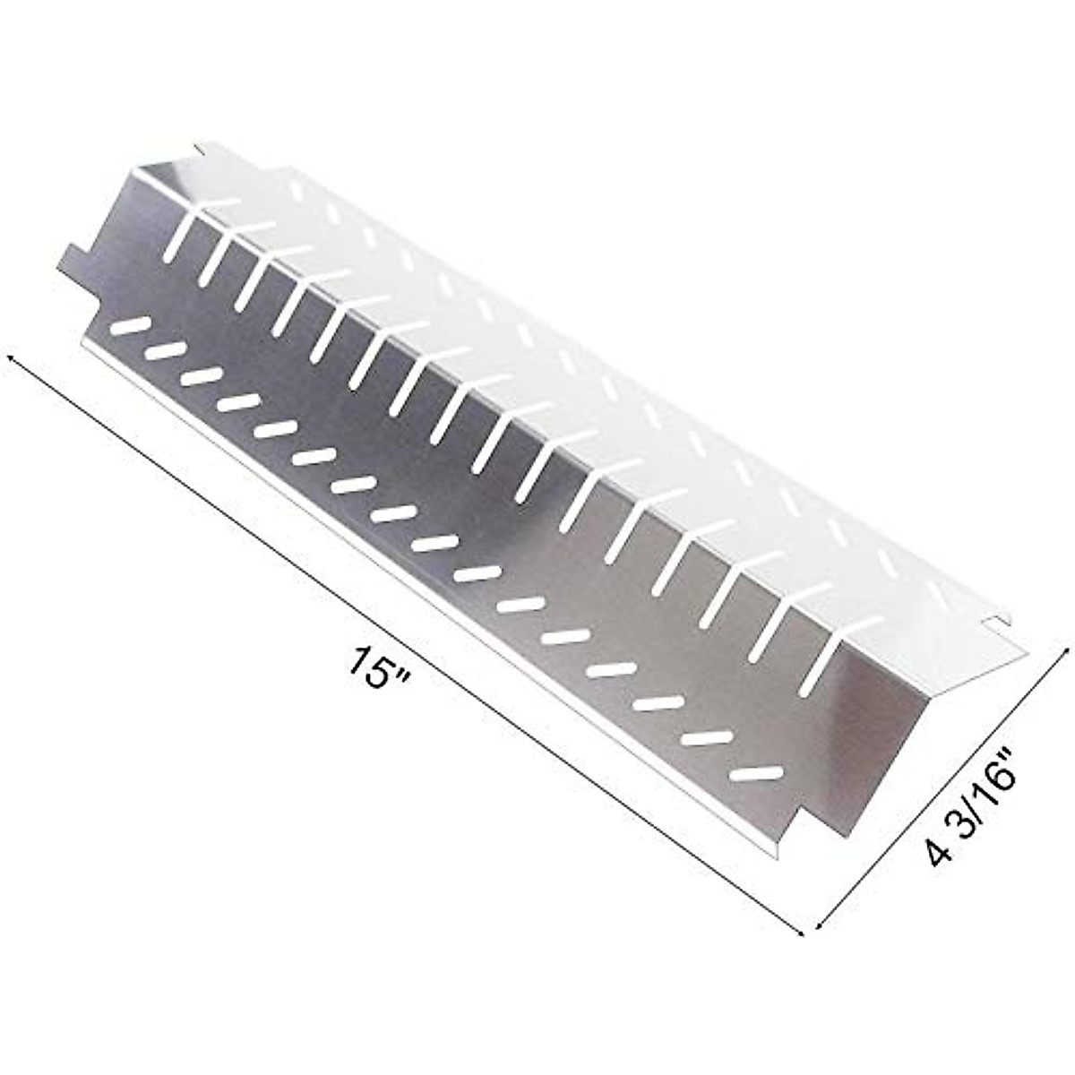 Votenli C2490A(3-Pack) S9401A(3-Pack) 15" Stainless Steel Heat Plate and 13 3/4” Cast-Iron Grill Pipe Burner Replacement for Charbroil 463240804, 463240904, 463241704, 463241804, 463247004, 463247504