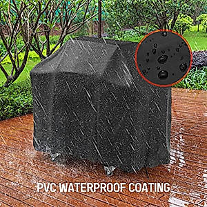 EpicMelody BBQ Grill Cover, 58inch Weather-Resistant Grill Cover for Outdoor Grill, Waterproof Gas Grill Covers with Adjustable Drawstring, Rip-Proof Barbecue Cover for Weber Nexgrill Grills and More