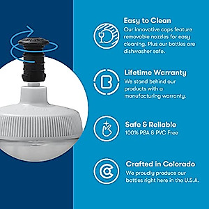 Polar Bottle 24 oz Sport Insulated Clean Cover Bottle 2-Pack Nimbus Storm/Charcoal