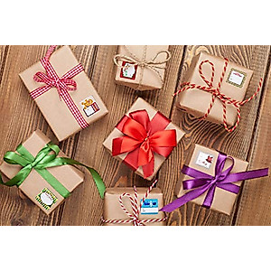 JOYIN 60 Pieces Jumbo Christmas Stickers Gift Tag Self Adhesive Labels for Christmas Holiday Present Labels Wrapping Paper Gift Box