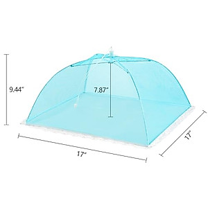 HBlife 6 pack Colored Large Pop-Up Mesh Food Cover Tent,17 Inches Food Protector Covers Reusable and Collapsible Outdoor Picnic Food Covers Tent For Parties Picnics, BBQs