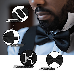 ULEEMARK White Suspenders for Women Adjustable Buckle with Strong Clip White Bow Tie,Elastic Y Shape White suspenders for men for Wedding
