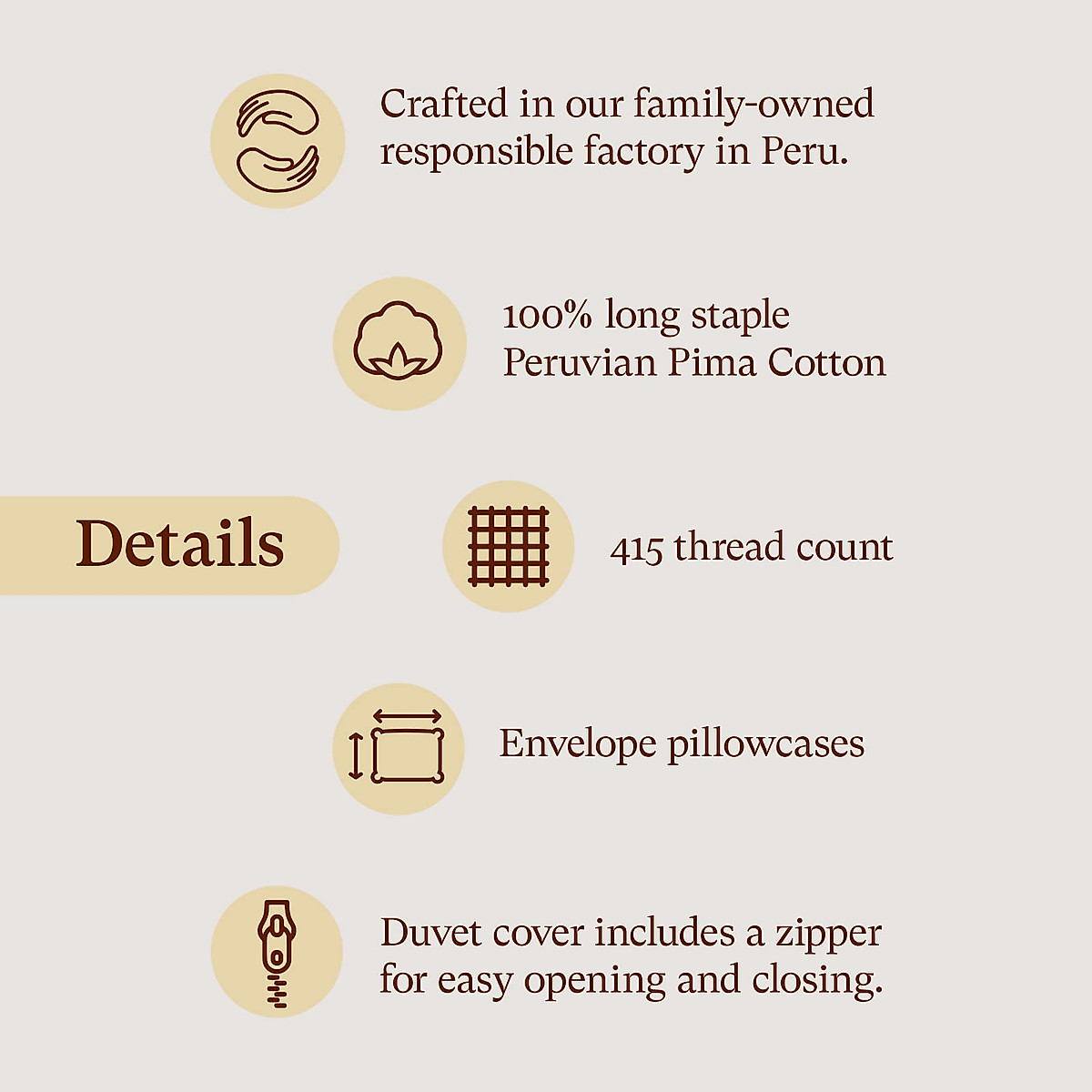 Peru Pima, Duvet Cover Set with 3 Pieces, 415 Thread Count, Percale, 100% Peruvian Pima Cotton, Full/Queen Size, White Solid Color