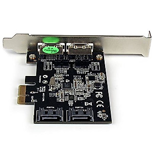 StarTech.com 2 Port PCI Express SATA 6 Gbps eSATA Controller Card - Dual Port PCIe SATA III Card - 2 Int/2 Ext - SATA III 6Gbps (PEXESAT322I)