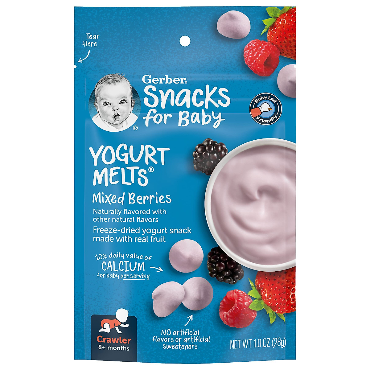 Gerber Baby Snacks Yogurt Melts, Mixed Berries, 1 Ounce (Pack of 2)