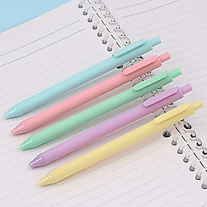 Kaco Pure Retractable Gel Ink Pens Macarons Color Black Ink 0.5mm Extra Fine Point 5-Pack