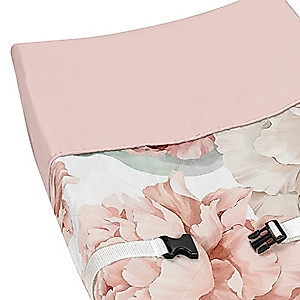 Sweet Jojo Designs Blush Pink Boho Shabby Chic Floral Girl Baby Changing Pad Cover – Infant Newborn Diaper Table Change Mat Sheet - Off White Bohemian Vintage Watercolor Flower Elegant Dusty Rose