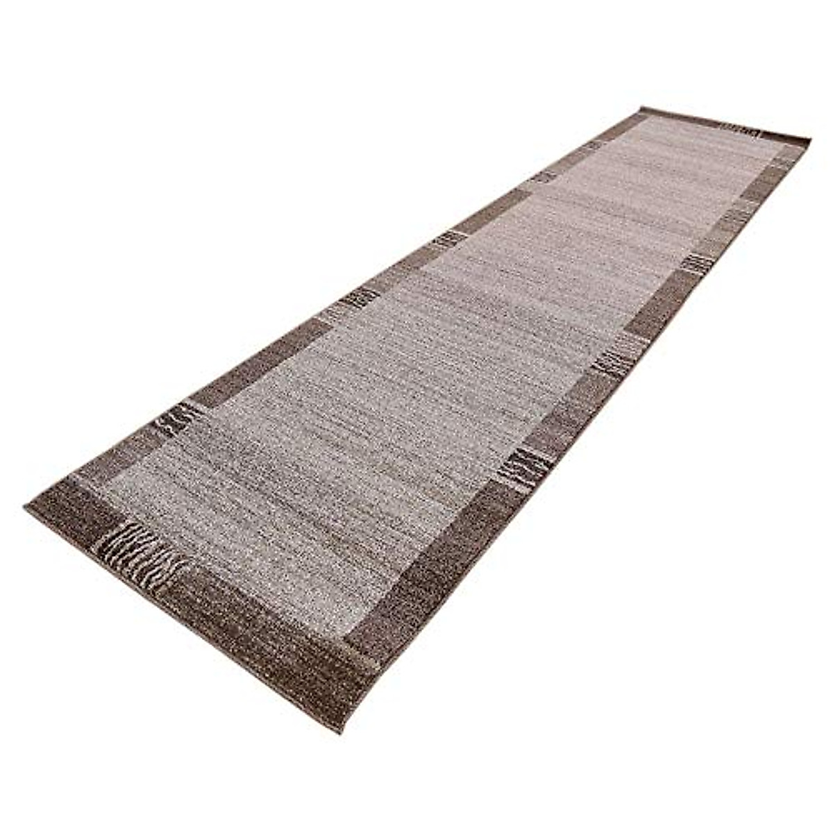 Unique Loom Del Mar Collection Area Rug - Sarah (2' 7" x 10' Runner, Dark Beige/ Brown)