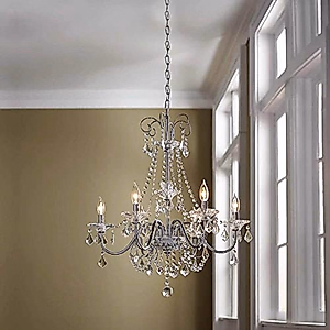 Canterbury Park Collection 6-Light Chrome Crystal Chandelier