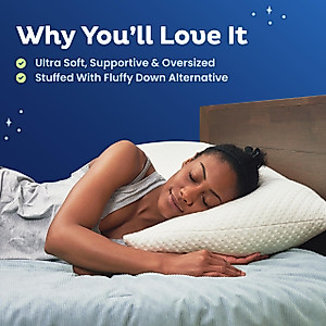 Snuggle-Pedic Long Body Pillow for Adults - Big 20x54 Pregnancy Pillows w/ Shredded Memory Foam & Bamboo Cooling Pillow Cover - Cuddle Pillow for Bed, Firm Maternity Side Sleeper Pillow Insert to Hug