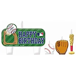 MLB Birthday Candle Set, Party Favor - 4 Pcs
