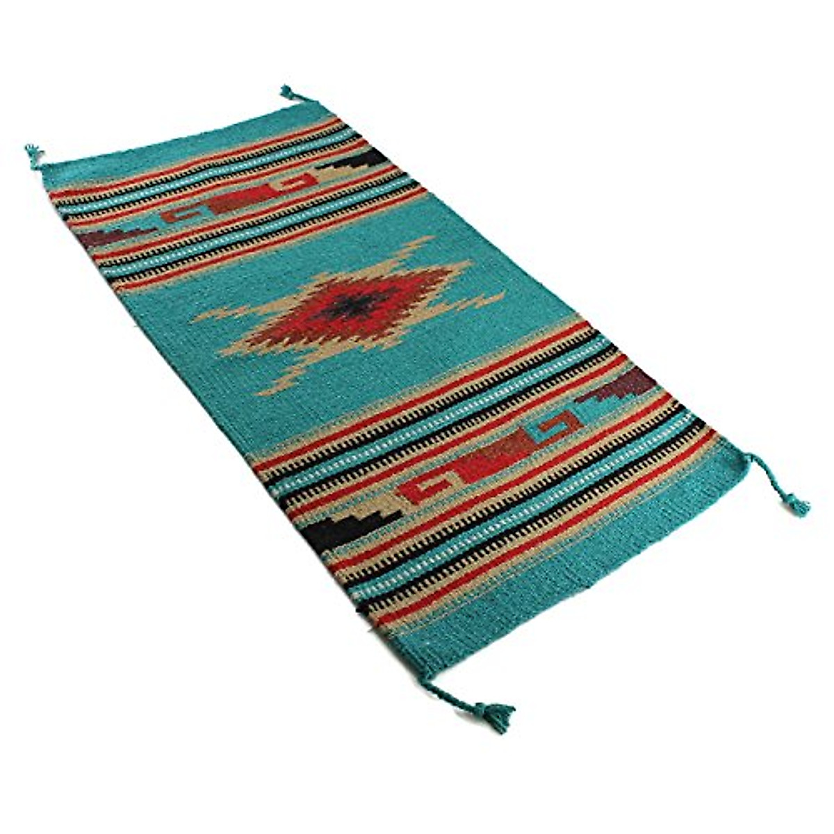 Onyx Arrow Southwest Area Rug, 20 x 40 Inches, Eagle Eye, Green/Tan