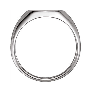 The Men's Jewelry Store (Unisex Jewelry) Sterling Silver Satin Brushed Oval Top Signet Pinky Ring (12x10mm) Size 7