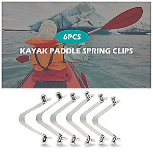 LIXADA 6pcs Kayak Paddle Spring Clips Tent Pole Clips Push Button Spring Snap Clip Locking Tube Pin