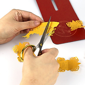 SMAROICE 2-Pack （6.2" & 5.4"）Gold Scissors for Office Stainless Steel Office Scissors for desk, Multipurpose Scissors for Home Office School