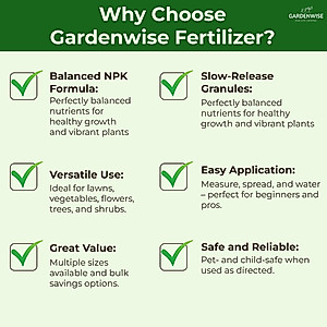 10-10-10 Plant Fertilizer Slow Release – 10 10 10 All Purpose Granular Garden Fertilizer for Fruit Trees, Evergreens, Vegetables, Arborvitae, Fig Trees, Shrubs, Pines, Oaks, Flowers (1 Quart)