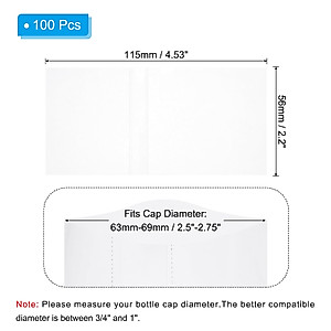 PATIKIL 115x56mm PVC Perforated Shrink Bands, 100Pcs 0.05 mm/2 Mil Thickened Heat Shrink Seal Wrap Fit for 2.5"-2.75" Cap Diameter Essential Oil Bottles Jars Cans Tin, Clear