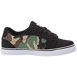 DC boys Anvil Skate Shoe, Black/Camo Print, 6 Big Kid US