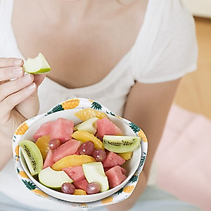 ZUYYON 5Pcs Microwave Bowl Huggers Fruit Pattern Microwave Safe Hot Soup Bowl Holders Multipurpose Cotton Bowl Cozies Plate Hugger for Soup, Rice and Pasta Bowls(Pineapples)