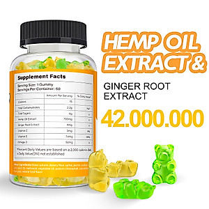 FUJI ORCHARD 42000mg Hemp Gummies High Potency - Hemp Gummies for Deep Bedtimes & Relaxation - Natural Hemp Oil Gummy for Adults - Made in USA - Gluten Free & Vegan - 60 Count