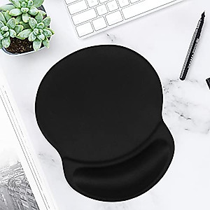 ITNRSIIET Mouse Pad, Ergonomic Mouse Pad with Gel Wrist Rest Support, Gaming Mouse Pad with Lycra Cloth, Non-Slip PU Base for Computer, Laptop, PC, Home, Office & Travel, Black