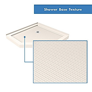 DreamLine SlimLine 42 in. D x 42 in. W x 2 3/4 in. H Corner Drain Neo-Angle Shower Base in Biscuit, DLT-2042420-22