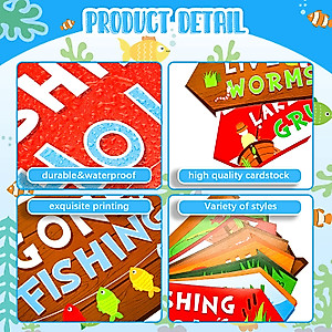 20 Pieces Gone Fishing Party Directional Signs The Big One Welcome Signs Backyard Door Cutouts Summer Birthday Baby Shower Party Favor Ideas Decoration Supplies