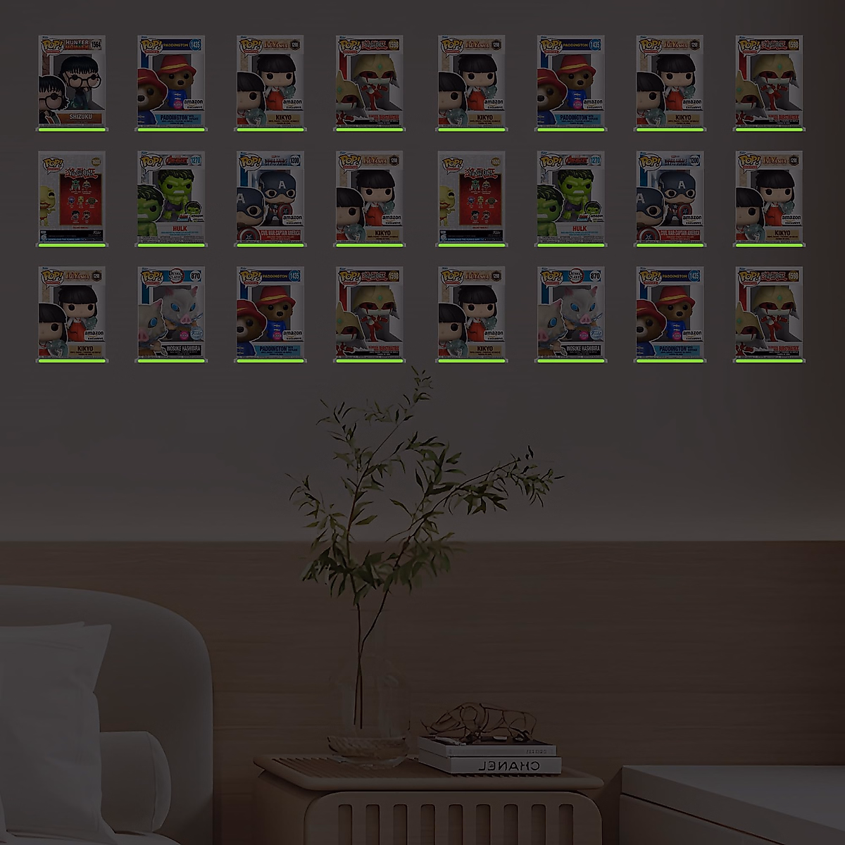 TERDEWE (12 Pack) Clear Floating Wall Shelf, Wall Floating Shelves for Funko Pop, Action Figures,Security Cameras, Baby Monitors, Speakers or Any Small Accessories.