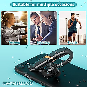 WESADN Bluetooth Headset Wireless Earbuds Cell Phones Earpiece Bluetooth Headphones in Ear with Microphone 48H Talk Time IPX7 Waterproof Earphones for Trucker Driving Business Running Office