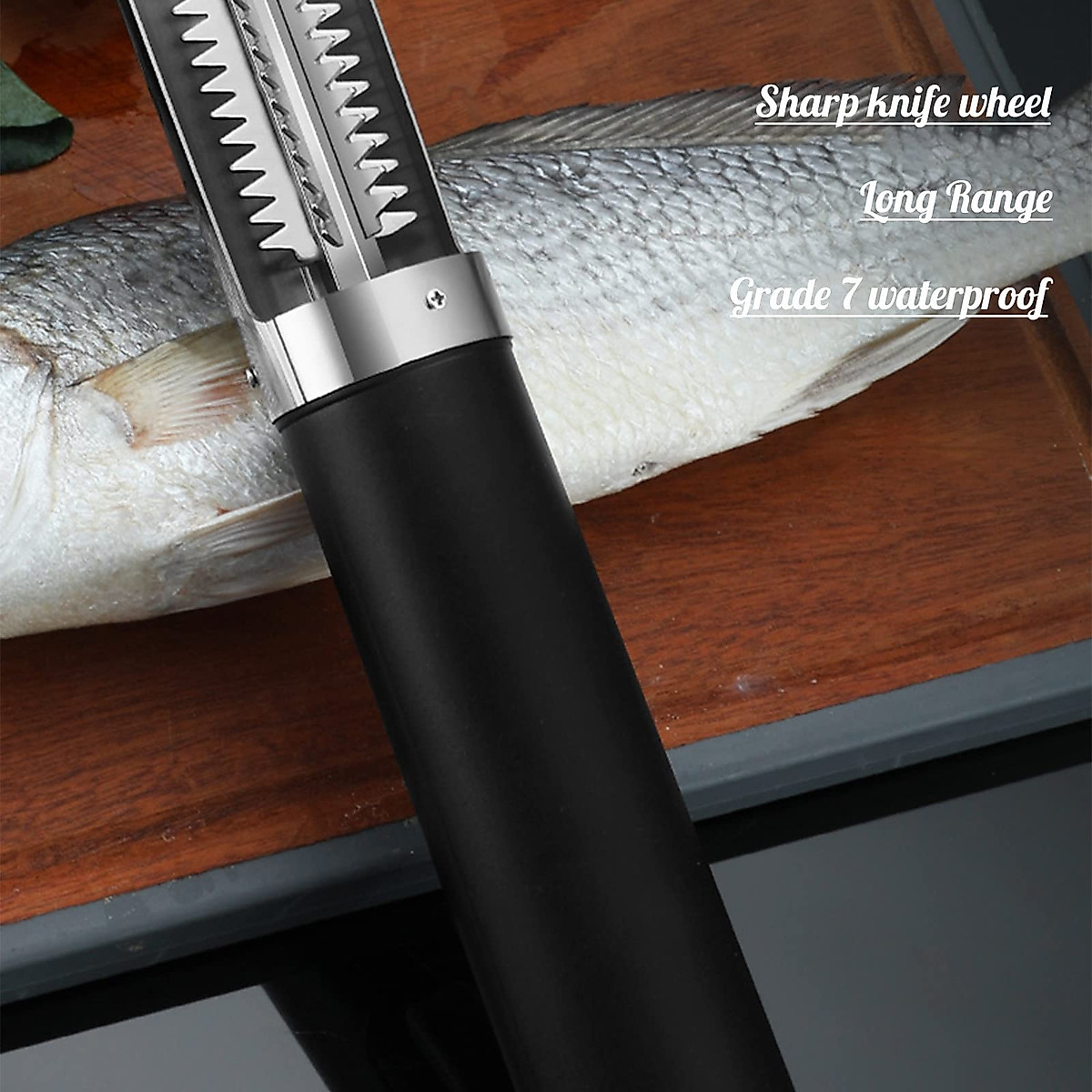 Electric Fish Scaler Powerful Cordless, Fish Scaler Remover No Mess, Waterproof Fish Scale Scraper-Built in 3000MA Rechargeable Lithium Battery (Black)