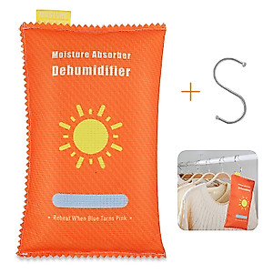 Gocheer Reusable Moisture Absorber Packet, 400g Hangable Safe Dehumidifier Bag for Closet Damp Humidity Removal Desiccant packet for Gym Bag Car RV Kitchen Bathroom Basement Dormitory Wardrobe Cabinet