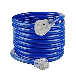 ACKING Heavy Duty 8 Guage 3 Prong Welding Power Extension Cord, NEMA 6-50P to 6-50R Welder Plug Outlet Extension Adapter, 50 amp 250v Heavy Duty Electric Extension Wire Generator,25FT Cord