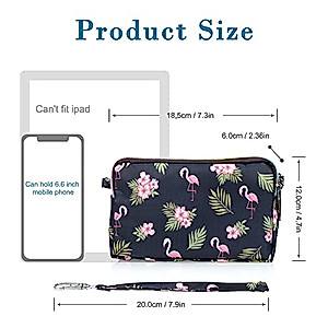 Conisy Large Capacity Wristlet Wallets for Women, Printed Nylon Crossbody Clutch Purse, 3 Layers Zipper Cell Phone Wallet for Ladies (Wh-n03)