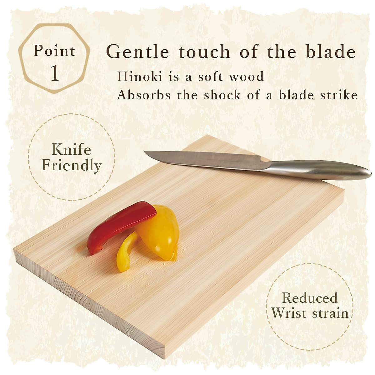 Nezame Japan Hinoki Cypress Lightweight Cutting Board 11 x 7" Japanese Natural Products Wood Chopping Board