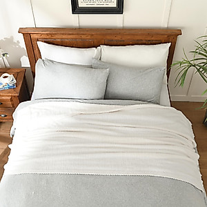 JOOJA Knit Throw Blanket Super Soft Warm Blanket for Couch Lightweight Fluffy Blanket for Bed Sofa 60x80 Inches Cream