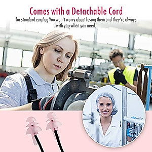 Hearprotek Sleeping Ear Plugs,2 Pairs Ear Plugs (32db & 30db) Ultra Soft Noise Reduction and Hearing Protection earplugs for Side Sleepers, snoring, Travel, Working, Safety (Pink)